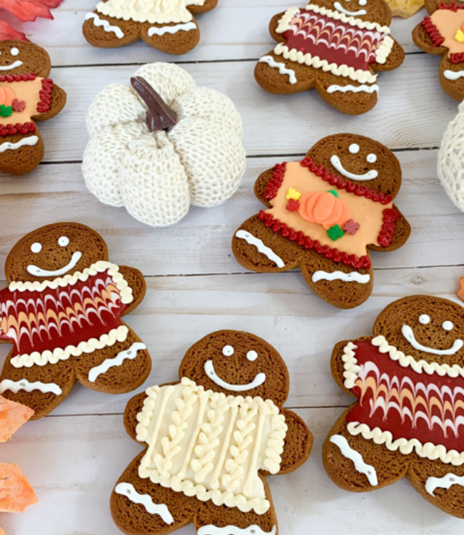 Sweater Weather Fall Gingerbread Cookies