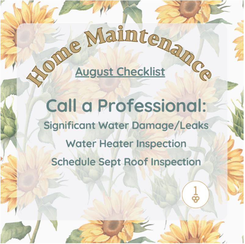 Home Maintenance Checklist for August