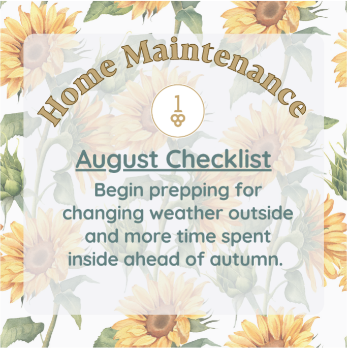 Home Maintenance Checklist for August