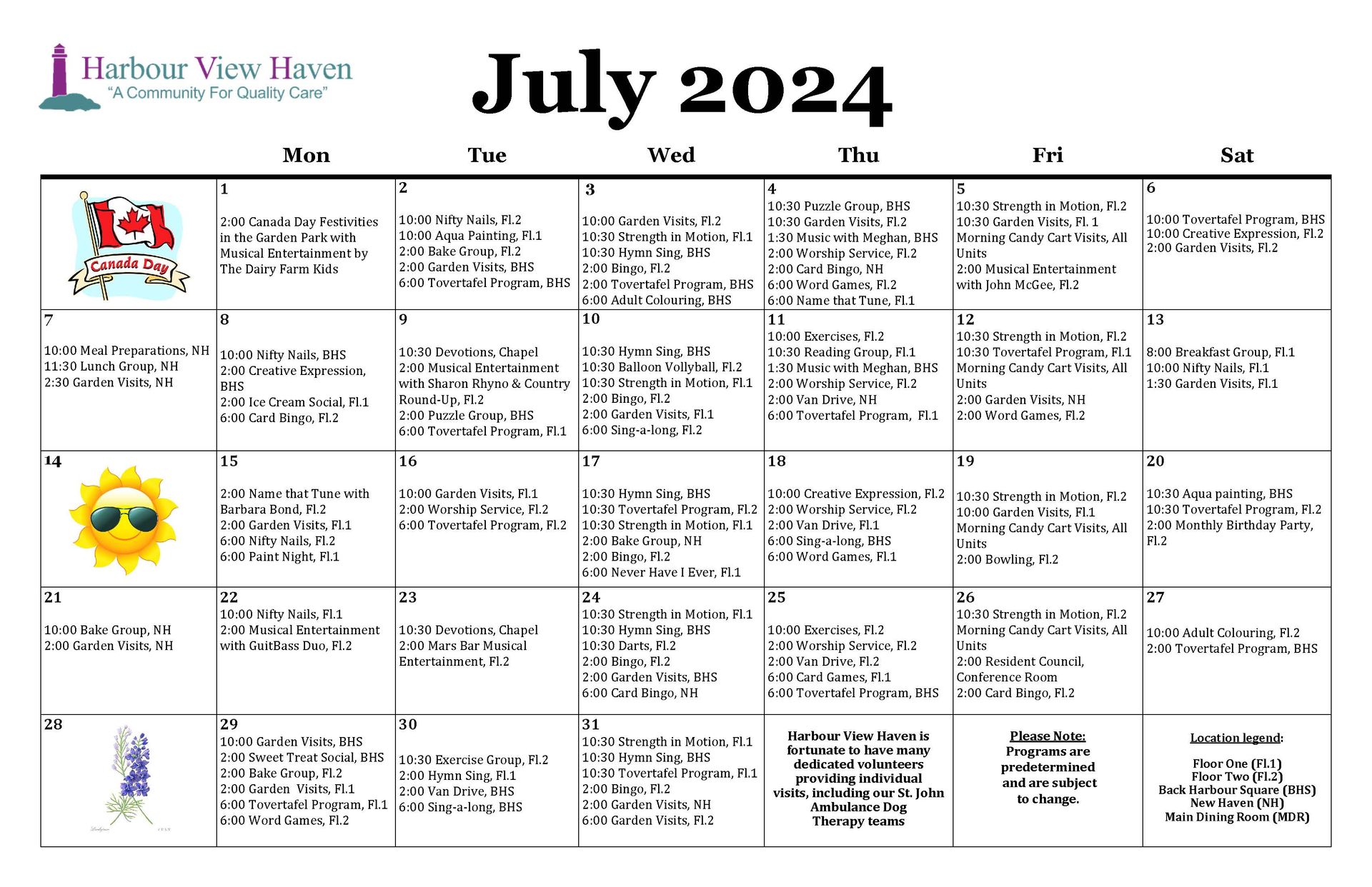 July 2024 Upcoming Events