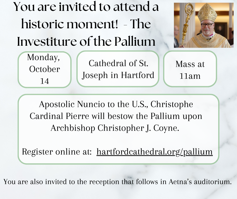 You are invited! - The investiture of the Pallium