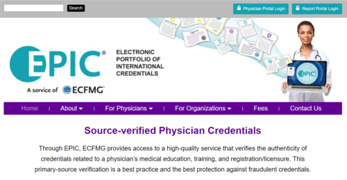 Electronic Portfolio of International Credentials for Physicians