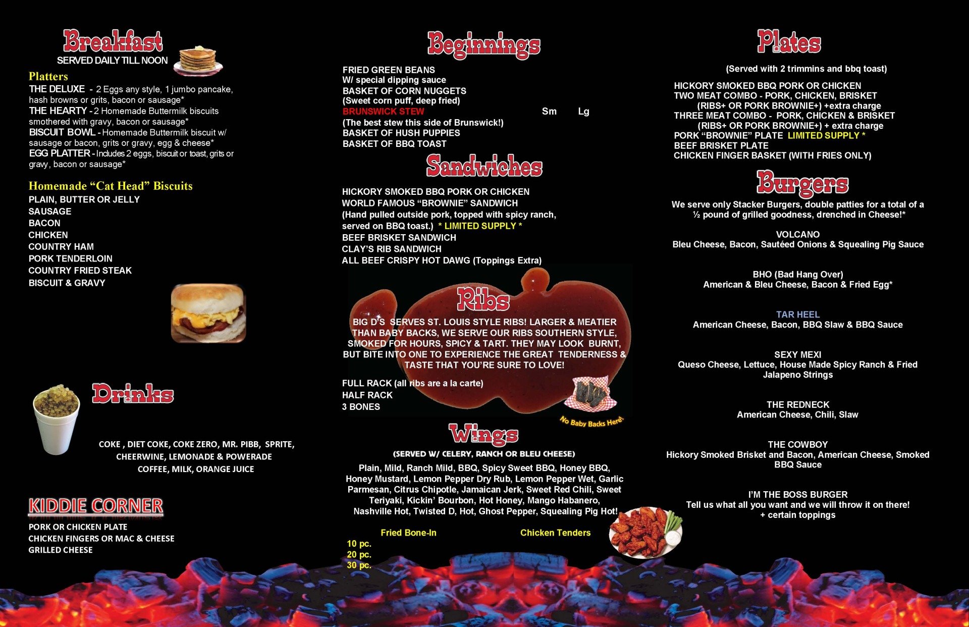 BIG D'S MENU