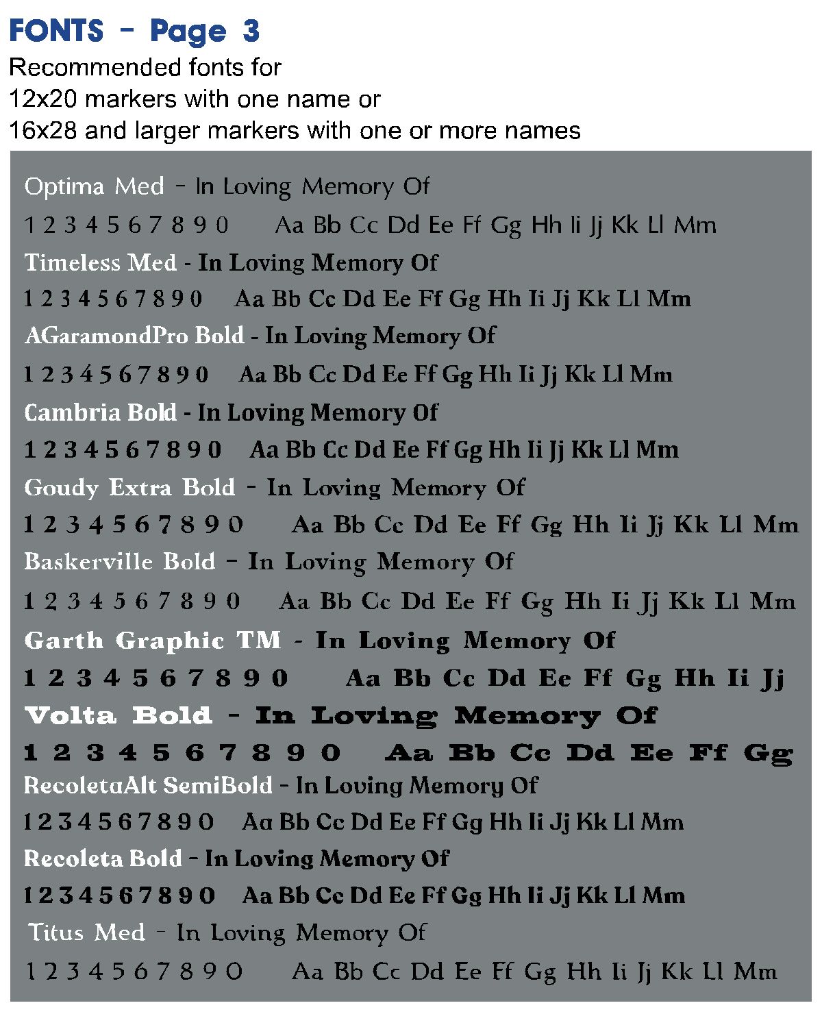 Fonts | Stewart Monumental Works, Ltd.