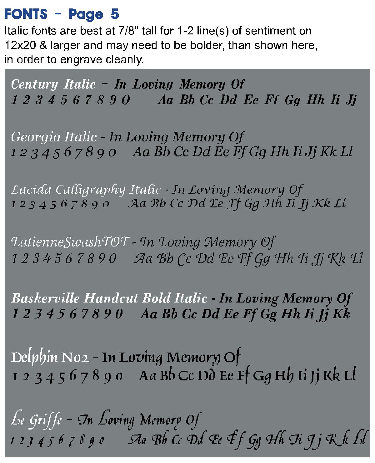 Fonts | Stewart Monumental Works, Ltd.