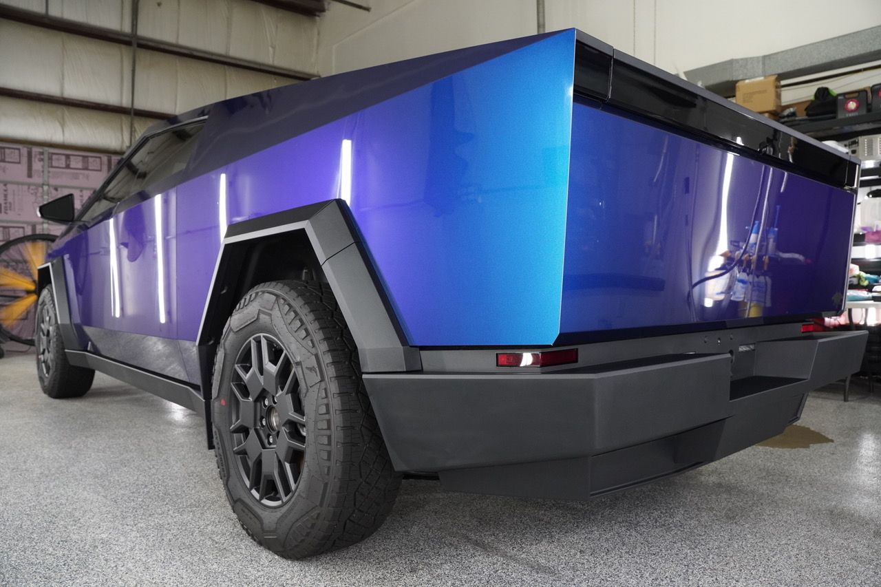 Color-Shift Tesla Cybertruck Wrap | Nebula Blue PPF Philadelphia