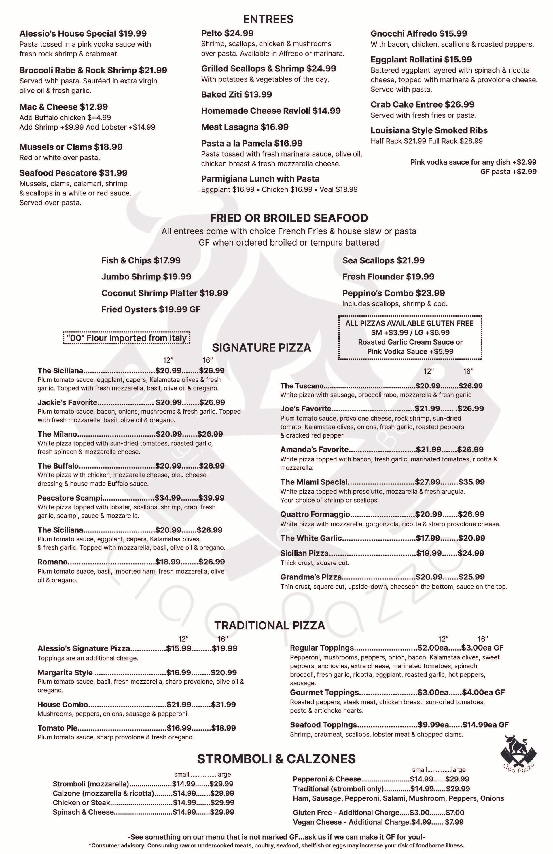 Lunch Menu | Ciao Pazzo