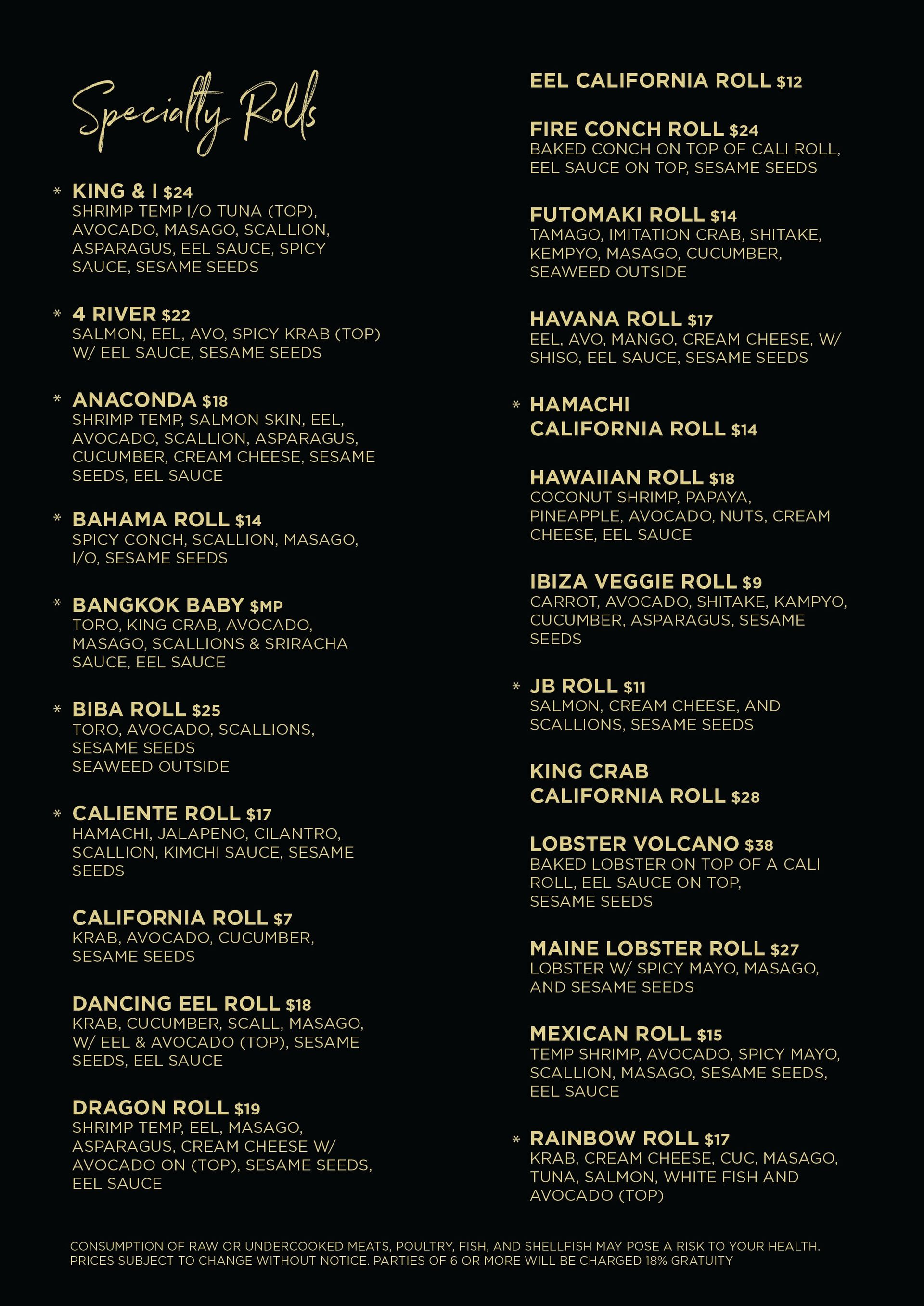 BOYNTON BEACH MENU