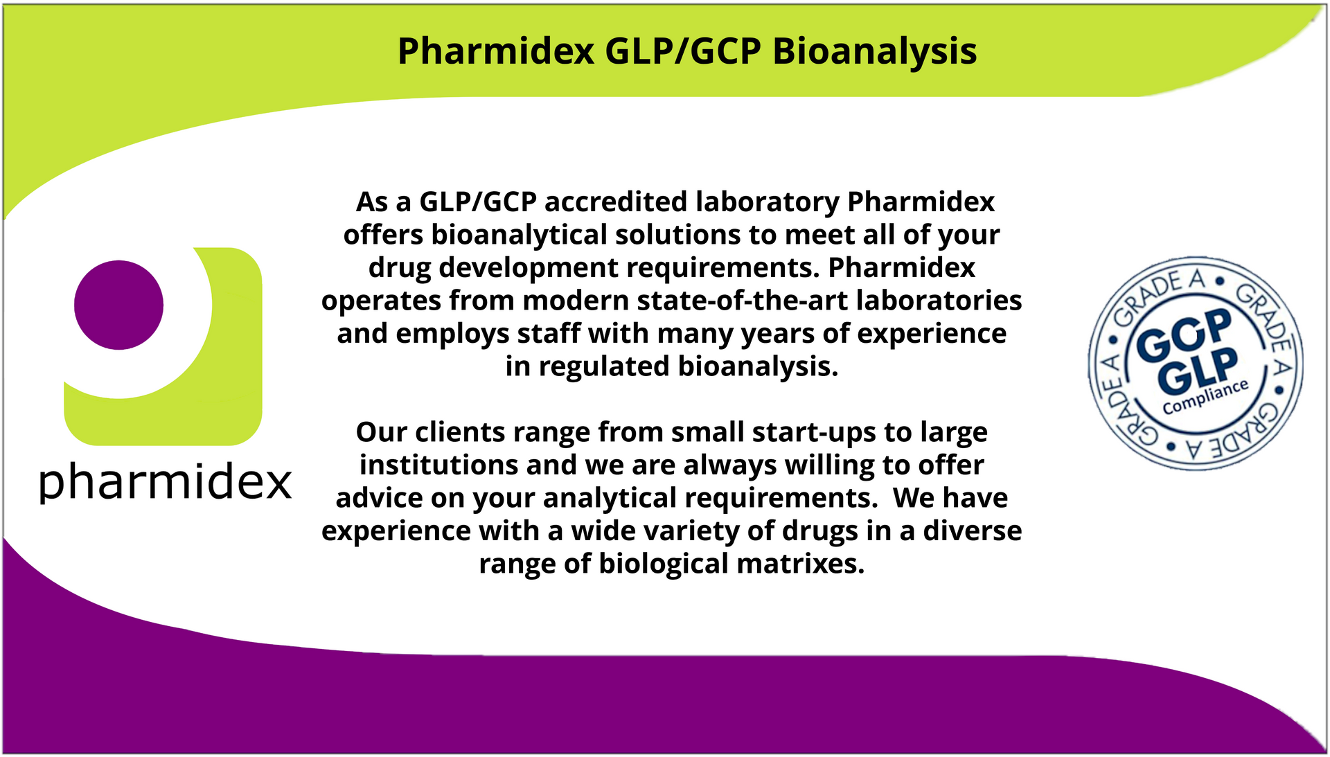 Pharmidex GLP/GCP Bioanalysis Offer