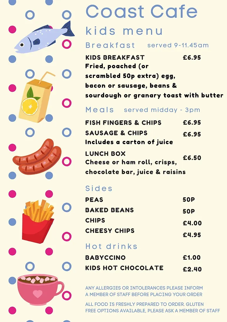 Delicious Menu | Coast Cafe Worthing
