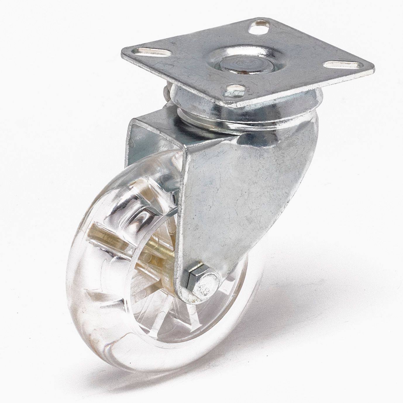 Clear Wheel Plate and Bolt Hole Fitting Castor | Castor King