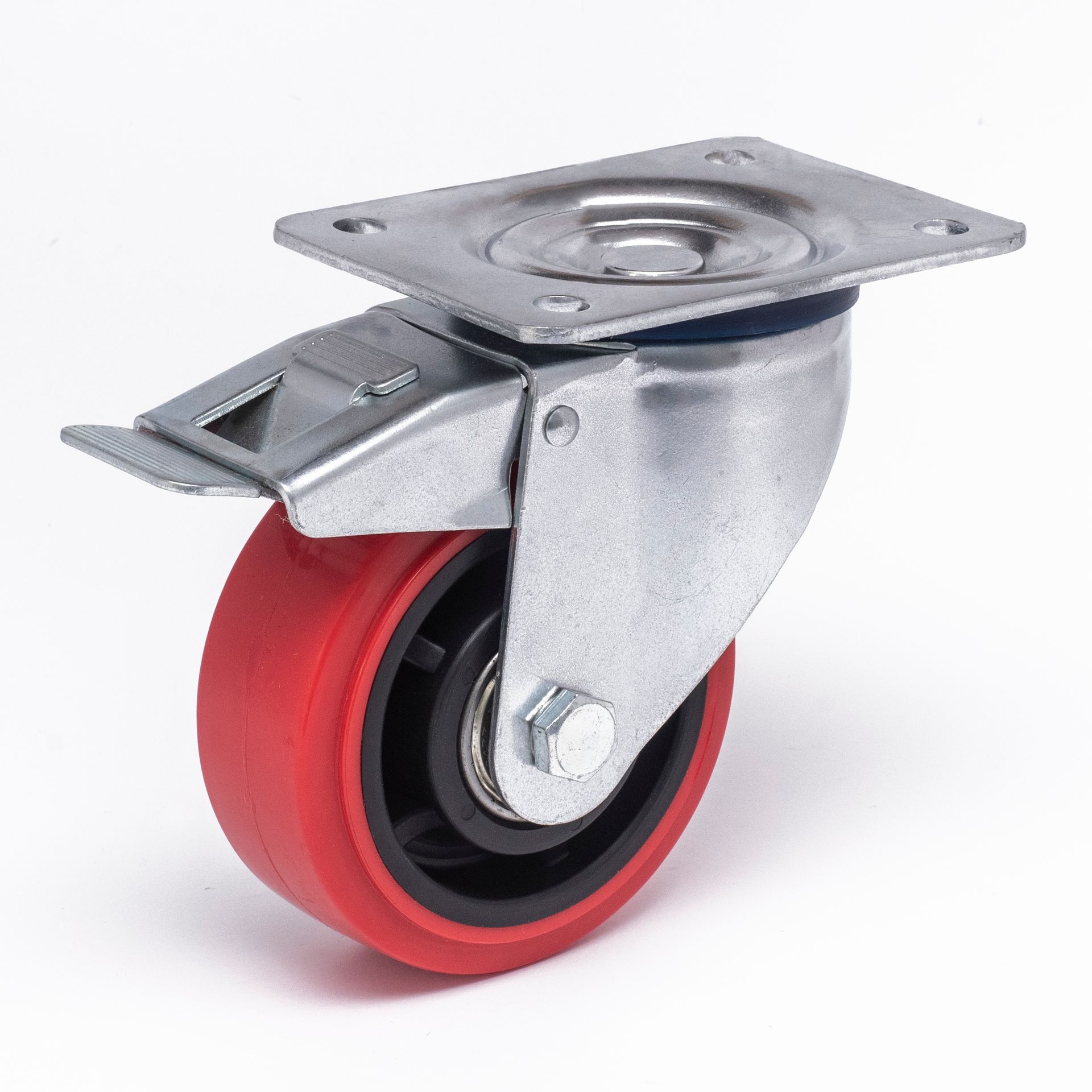 Medium Red Dot Polyurethane PU Castors | Castor King