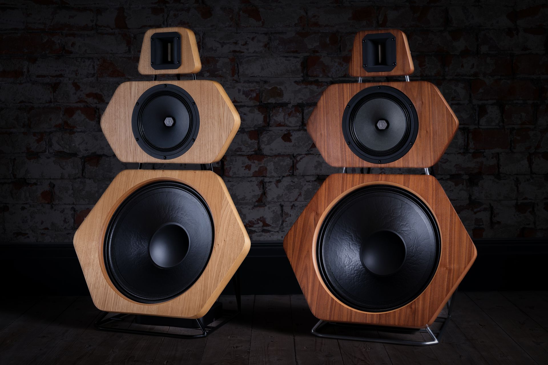 HEX3 compact 3 way open baffle speakers