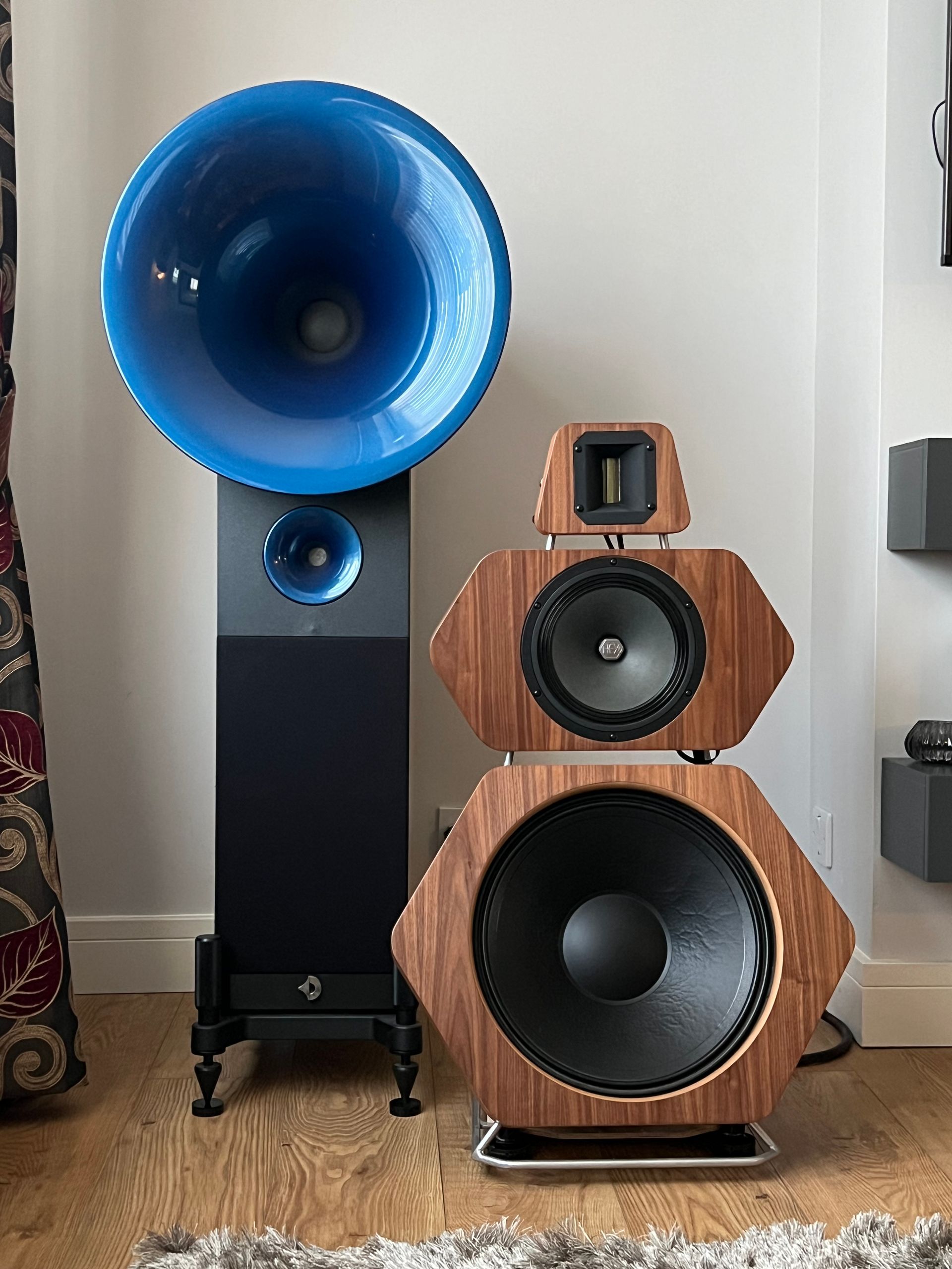 HEX3 compact 3 way open baffle speakers