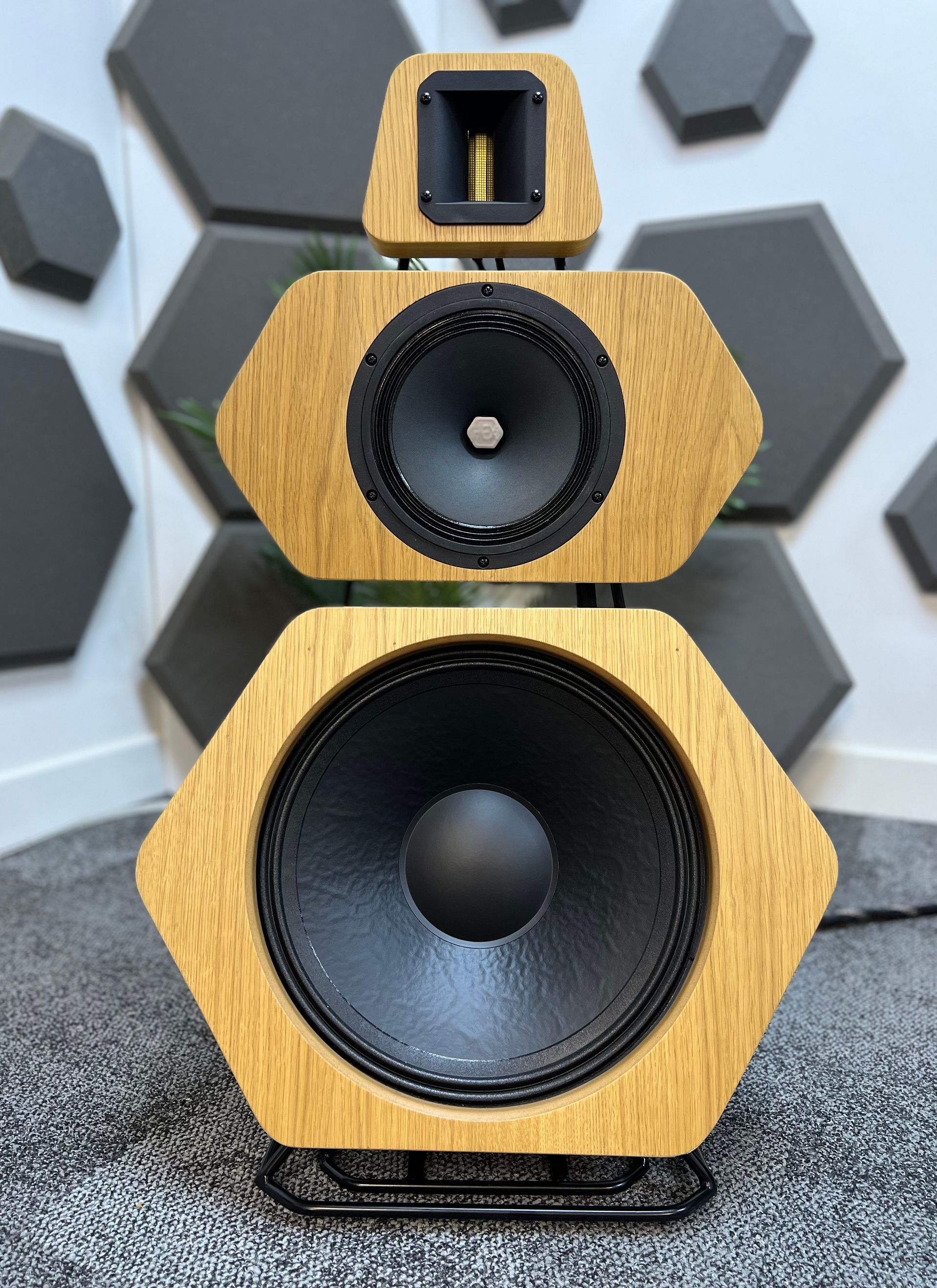 HEX3 compact 3 way open baffle speakers