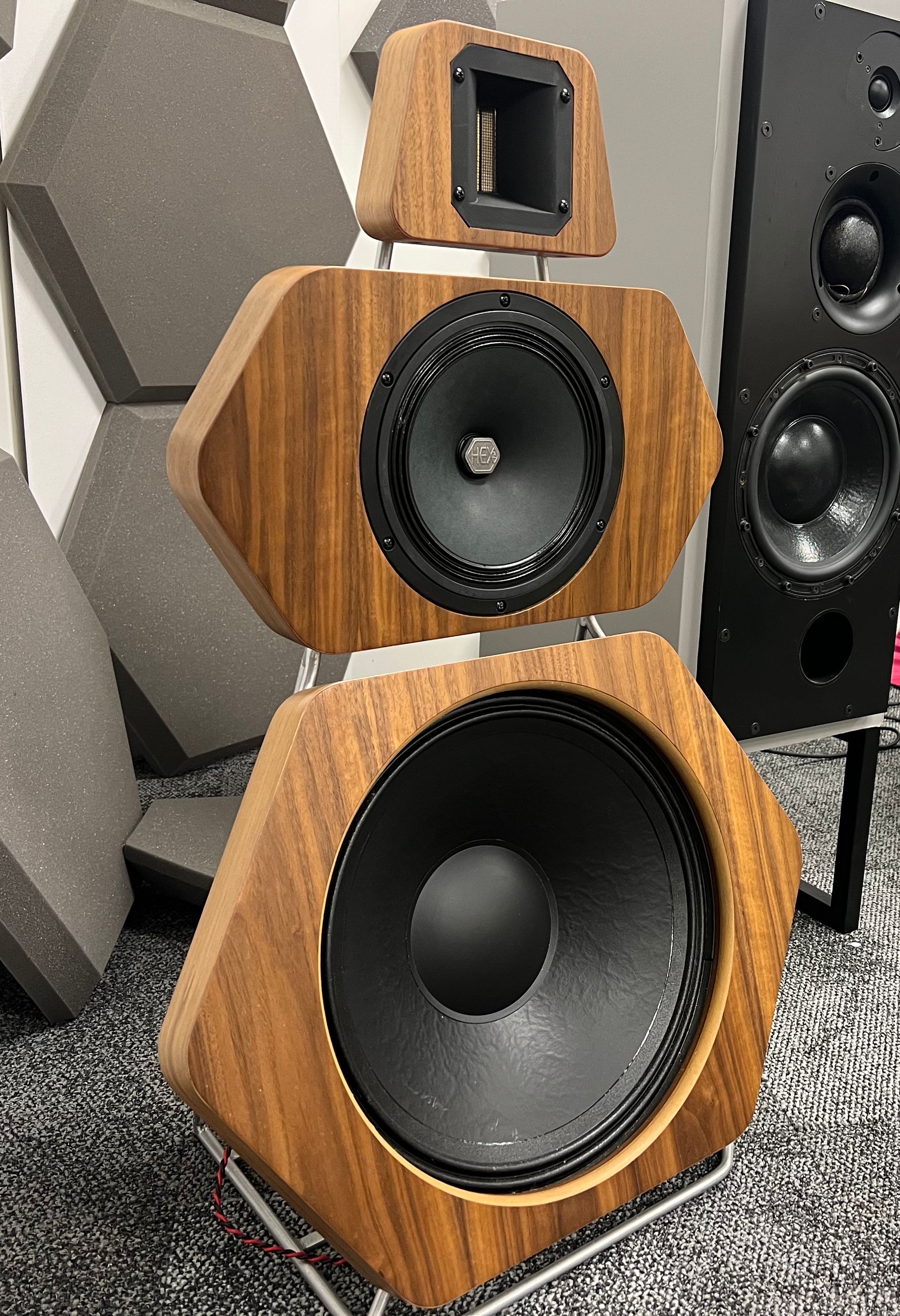 HEX3 compact 3 way open baffle speakers