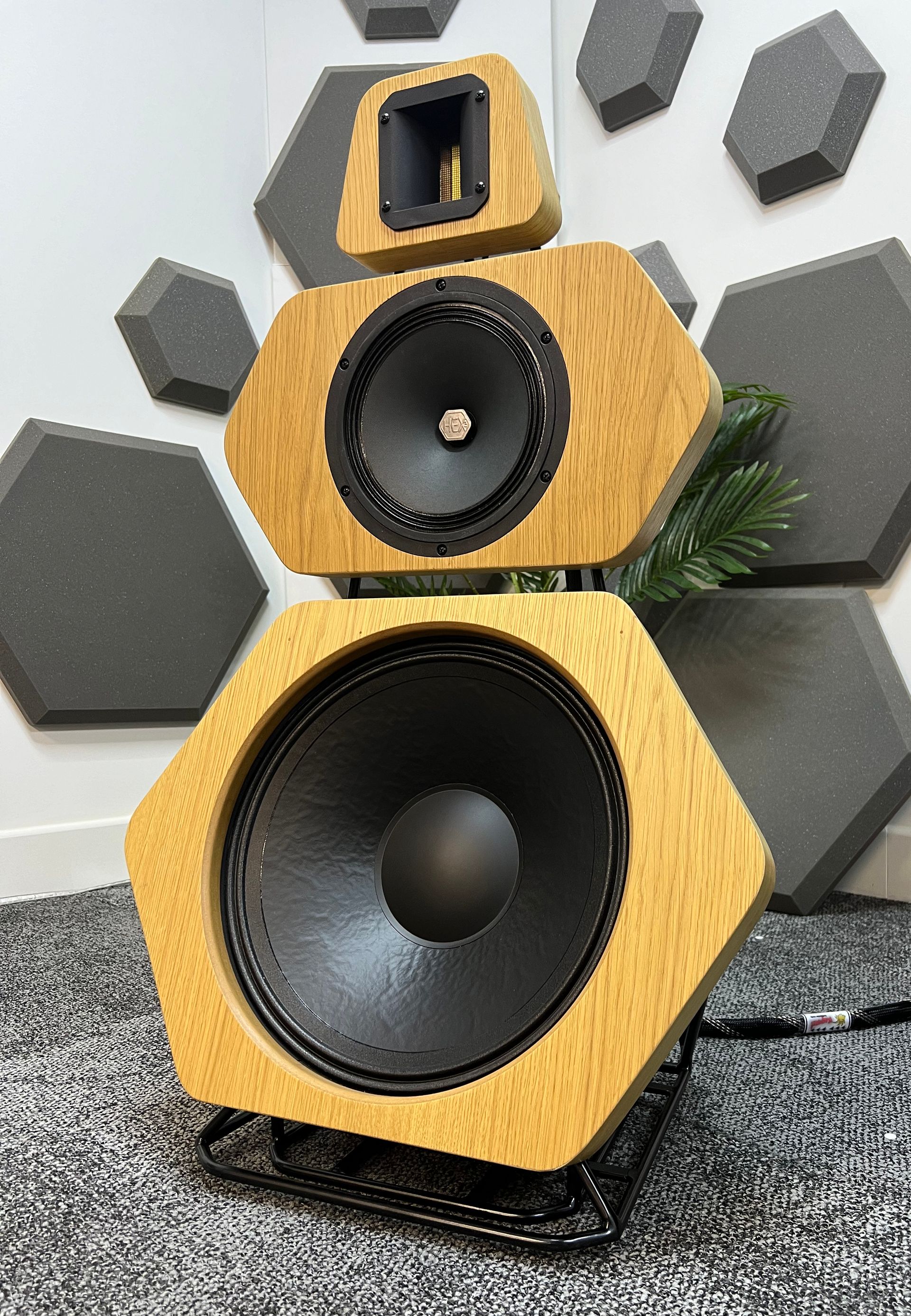 HEX3 compact 3 way open baffle speakers