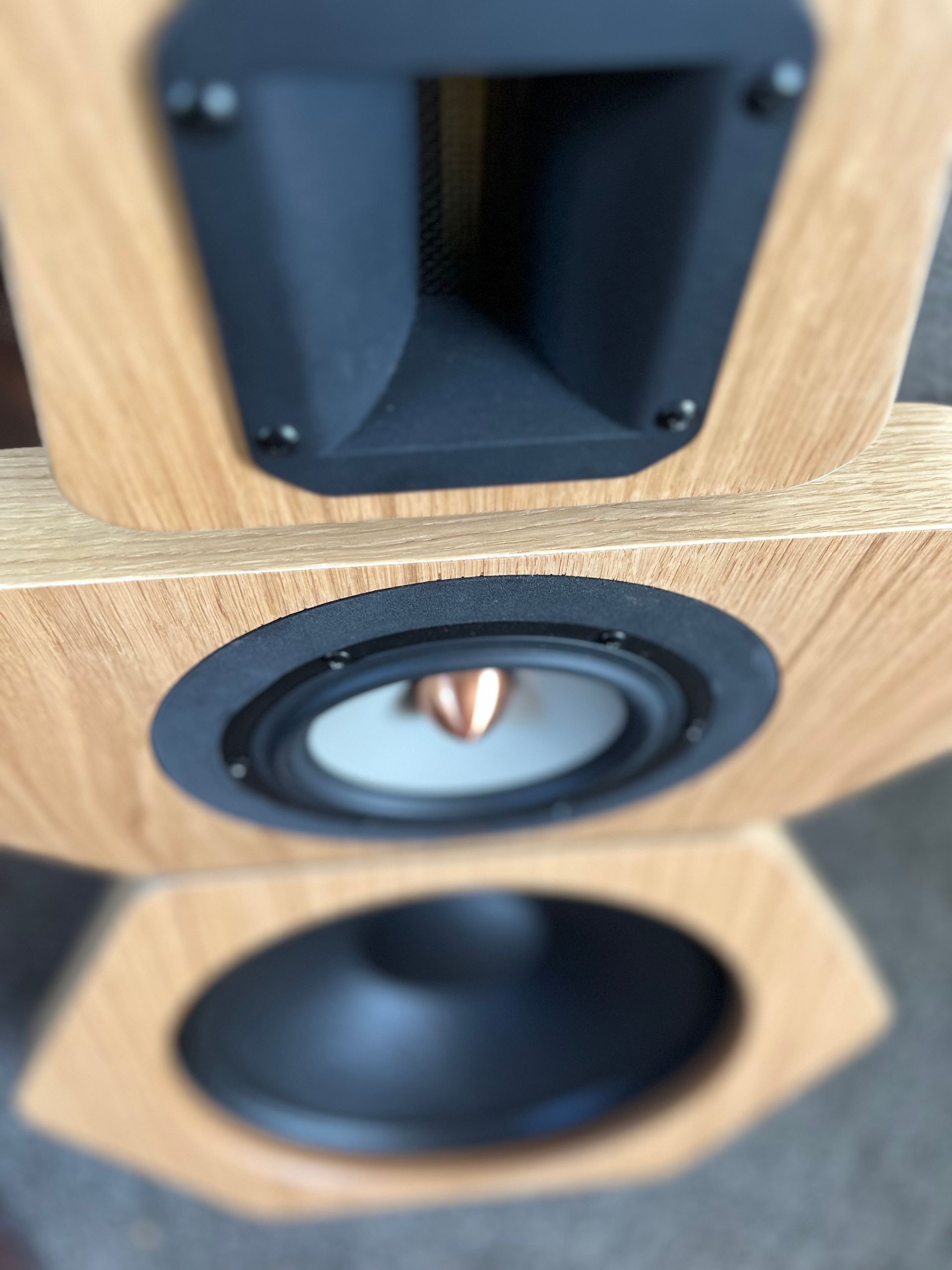 HEX3 compact 3 way open baffle speakers