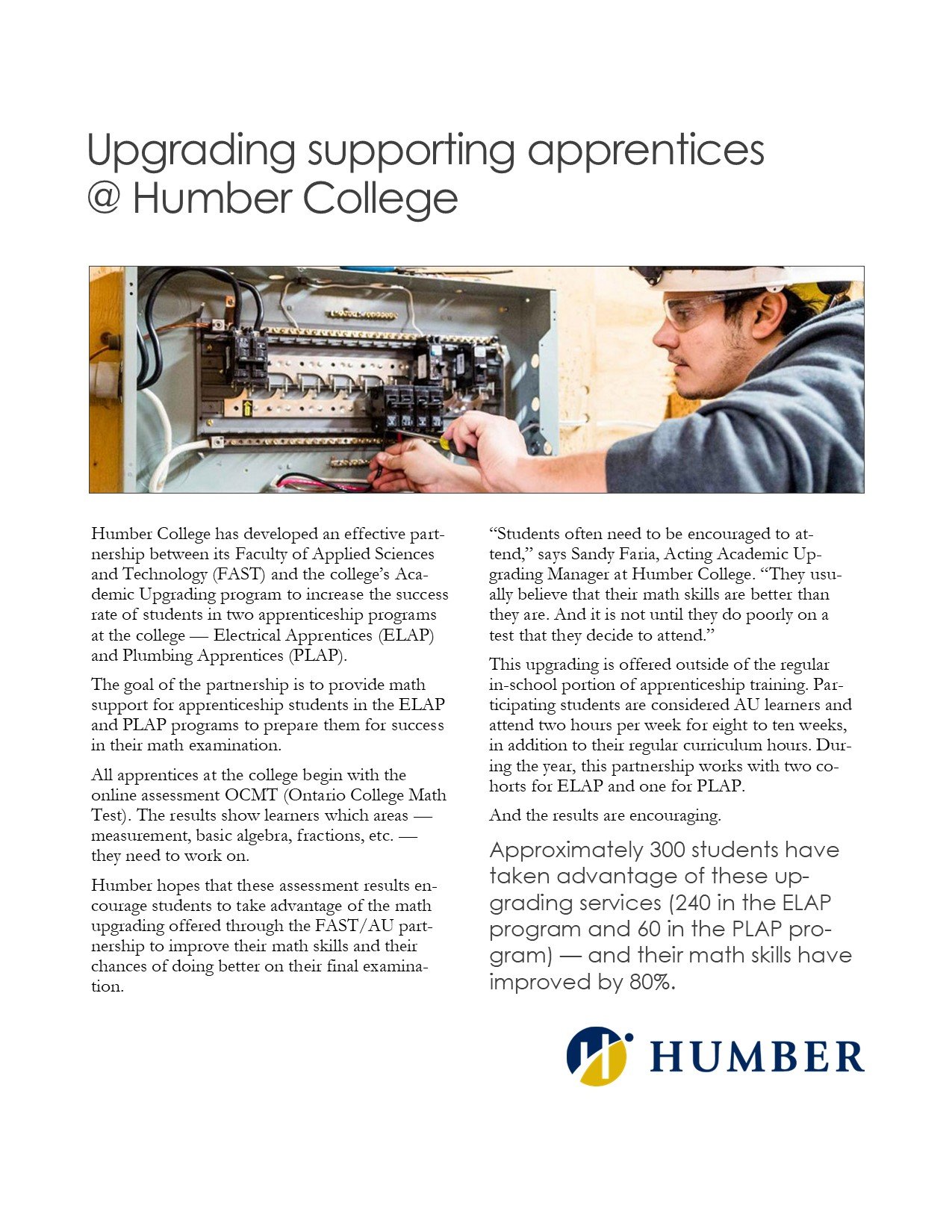 College Sector Committee for Adult Upgrading - Success Stories