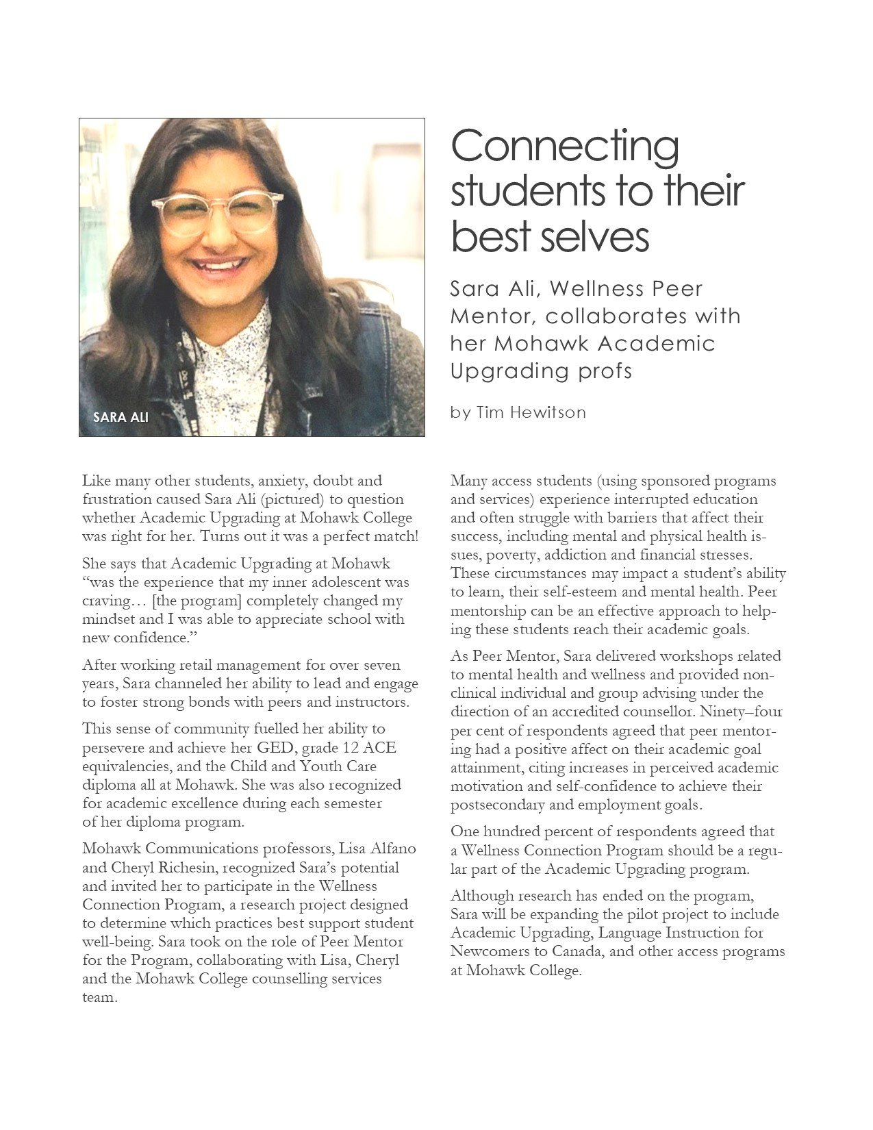 College Sector Committee for Adult Upgrading - Success Stories