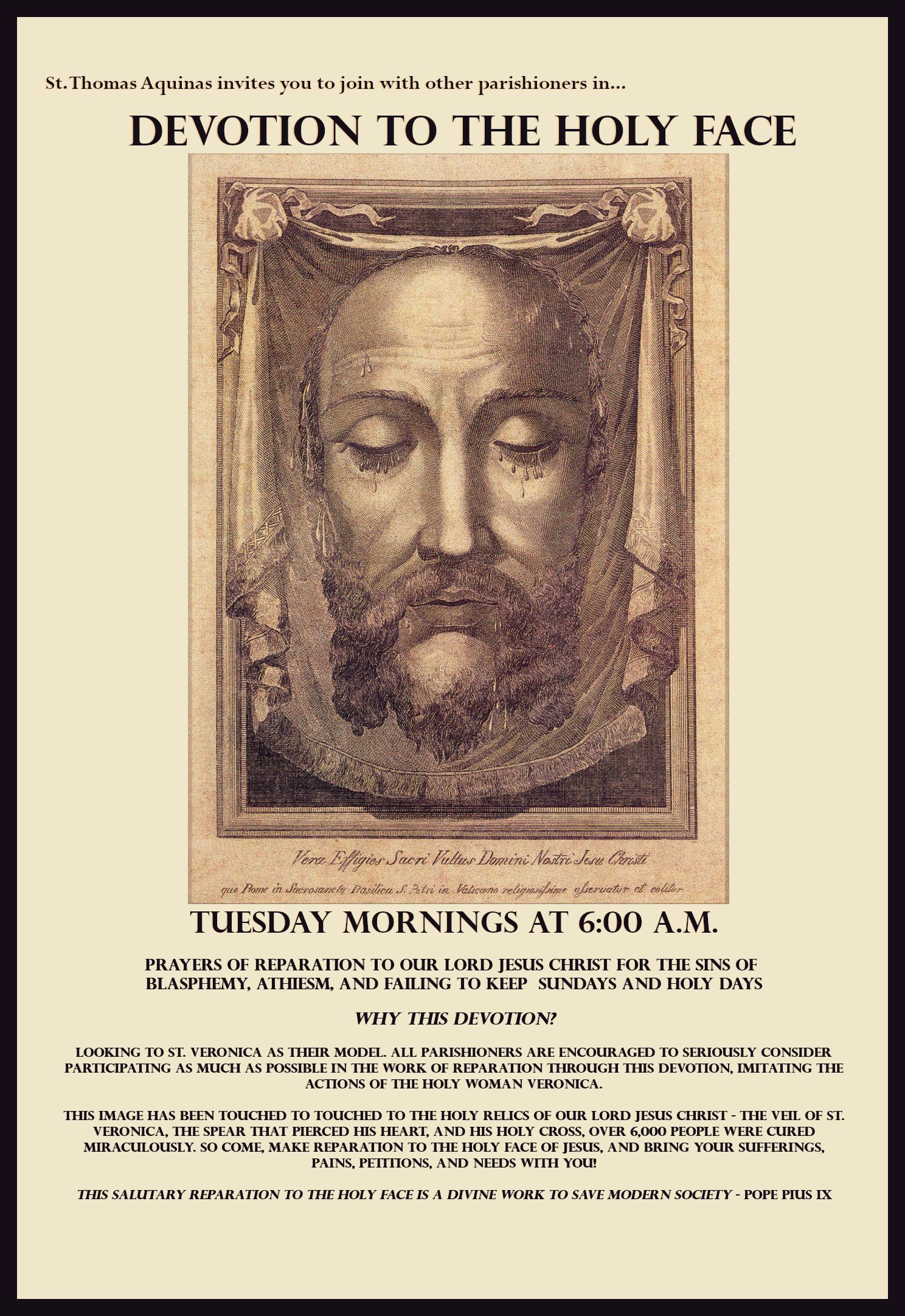 HOLY FACE DEVOTION & NOVENA