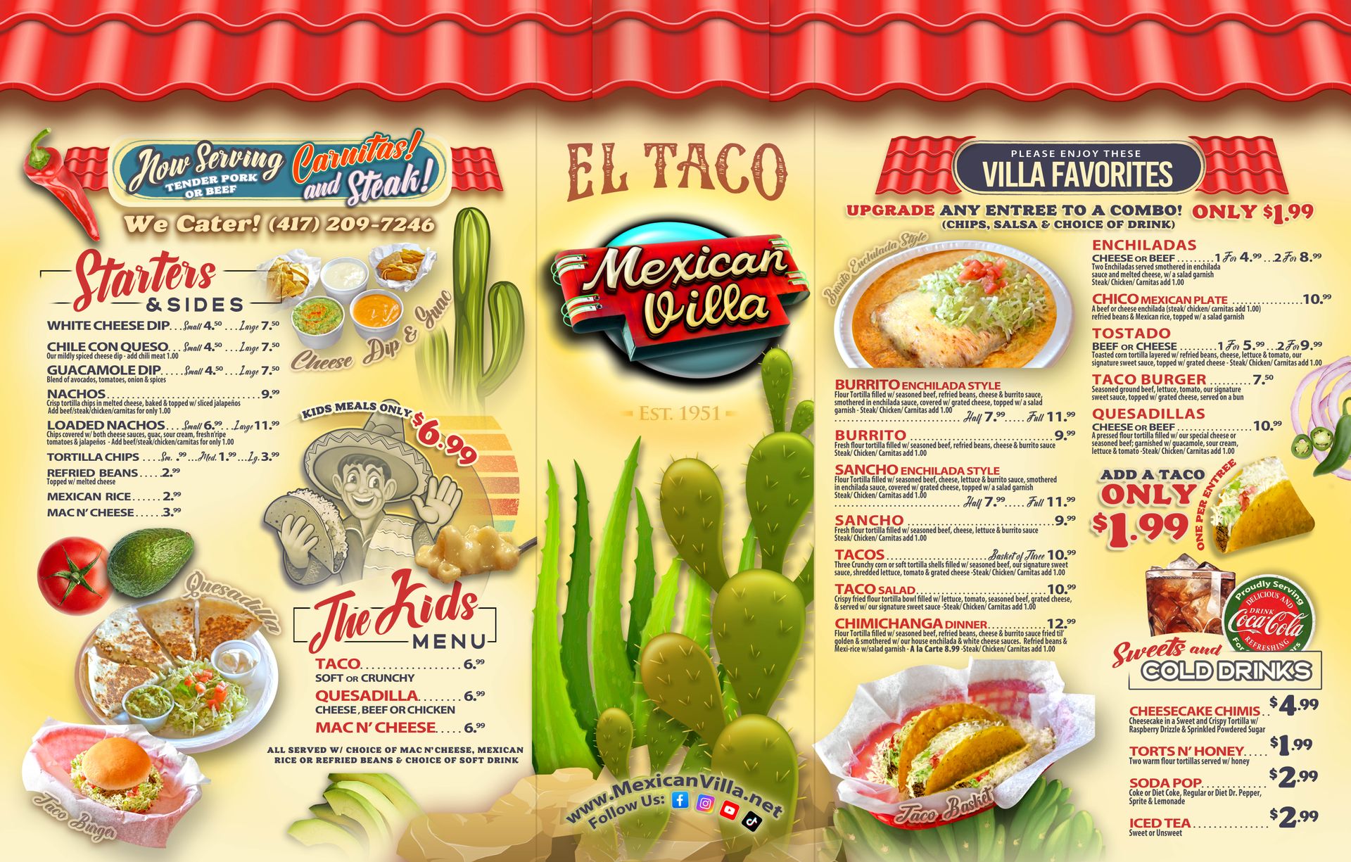 Mexican Villa Menus | Mexican Villa Restaurants
