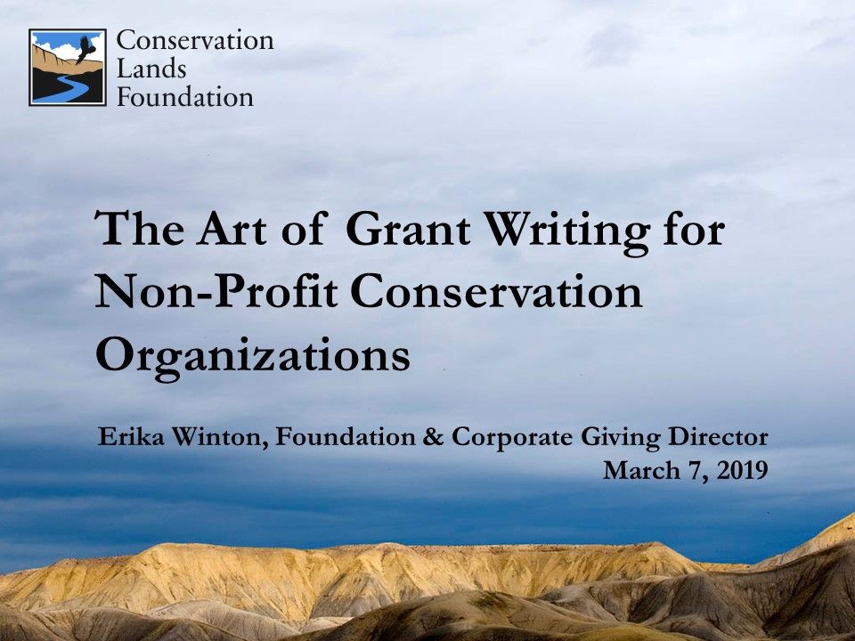 The Art of Grant Writing for Non-Profit Conservation Organizations