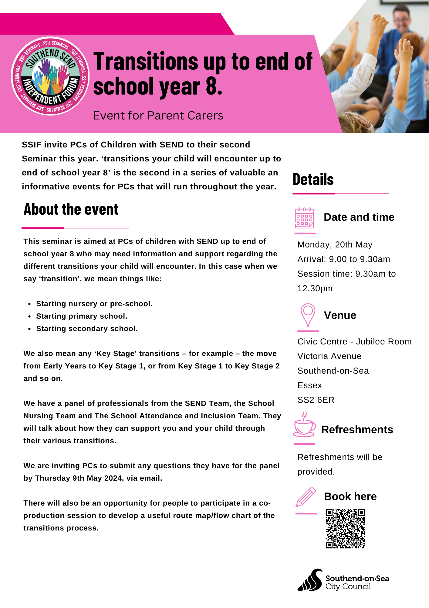 SSIF SEMINAR, Transitions up to the end of school year 8.