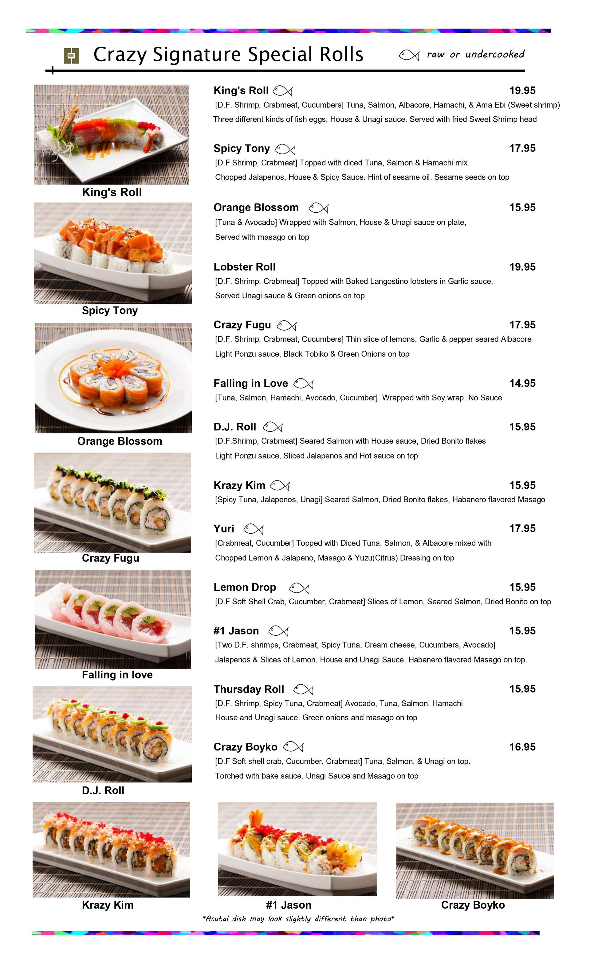 Crazy Sushi Rocklin Menu, Appetizer, Sushi & Sake, Restaurant Menu