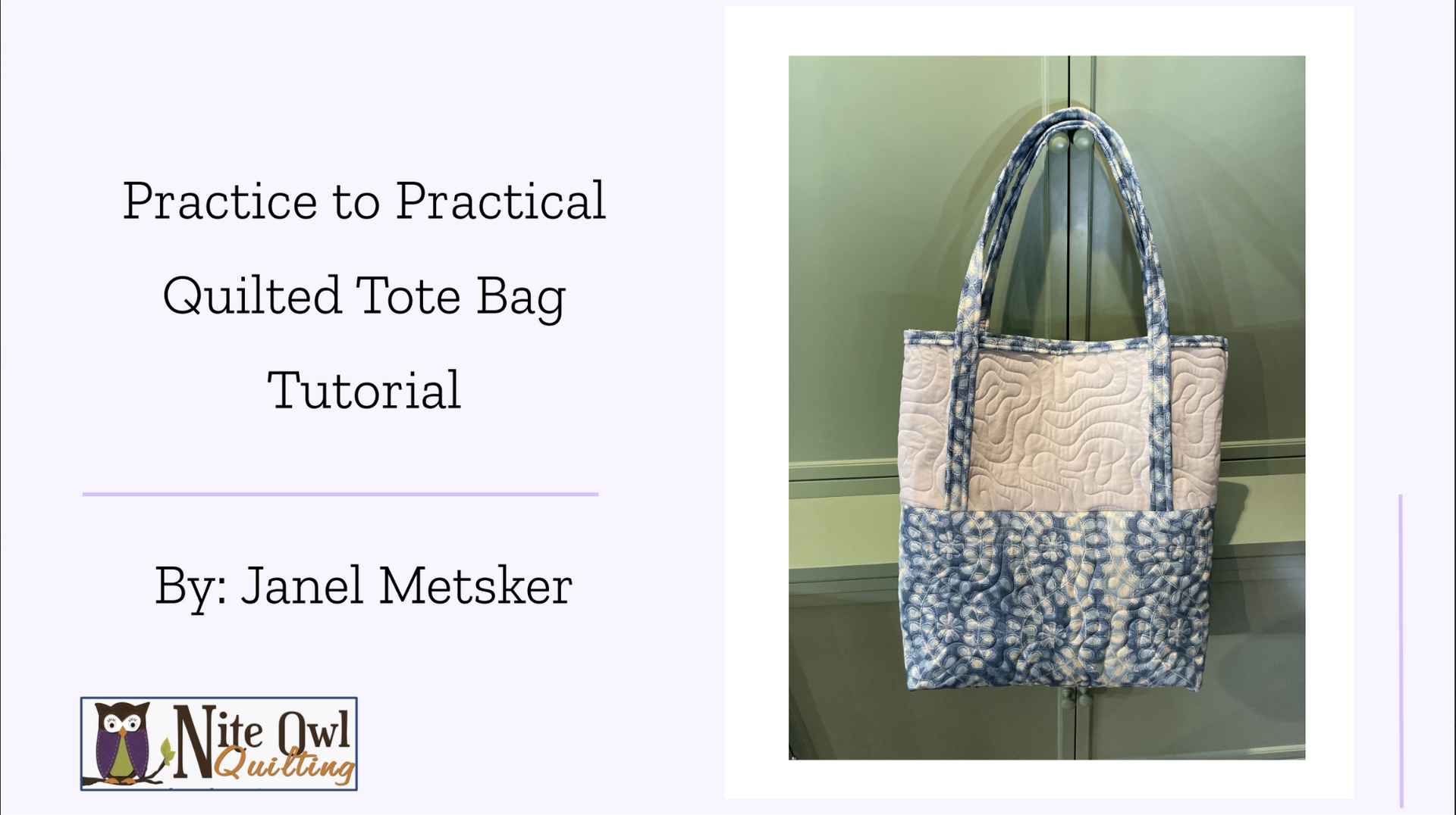 Quilted Tote Bag Tutorial