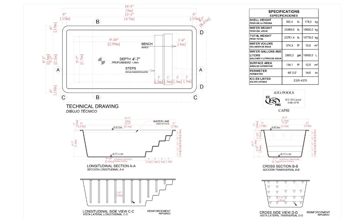 Classic IGui Fiberglass Swimming Pool | Plunge Pool NZ