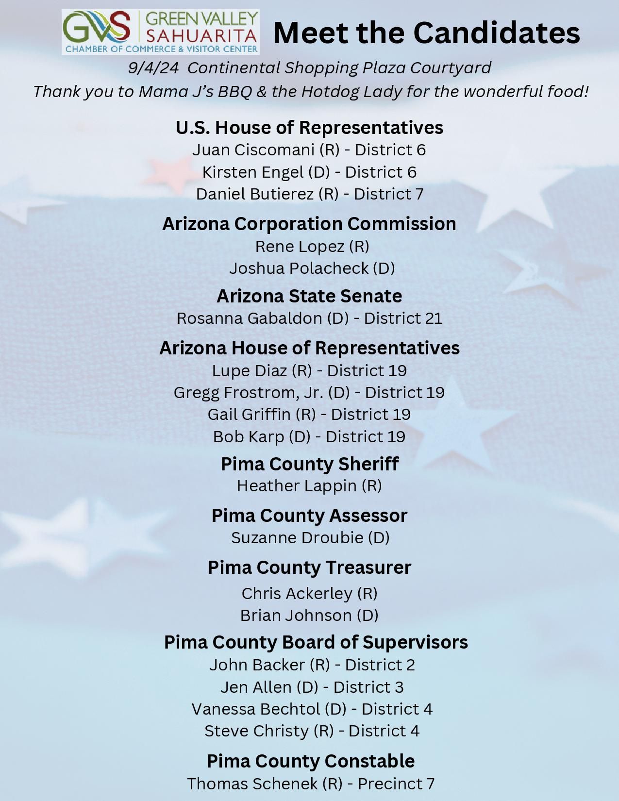 GVSCC Meet the Candidates Mixer