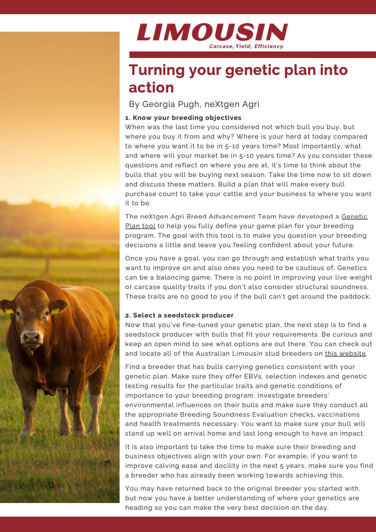 Module 2: Breeding Objectives & Bull Selection