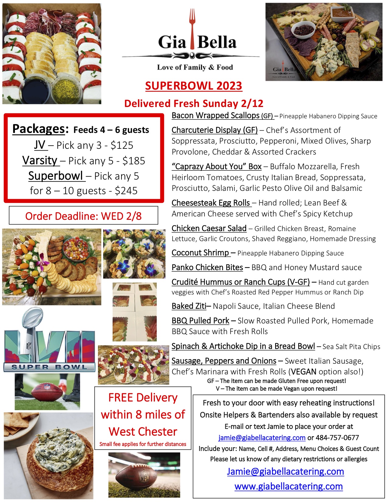 Catering Menus | Kennet Square, PA | Gia Bella Catering