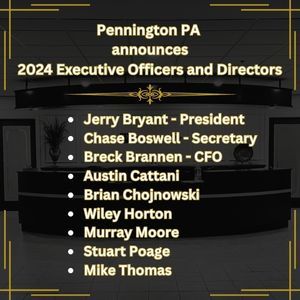 Pennington PA announces new executive officers for 2024!
