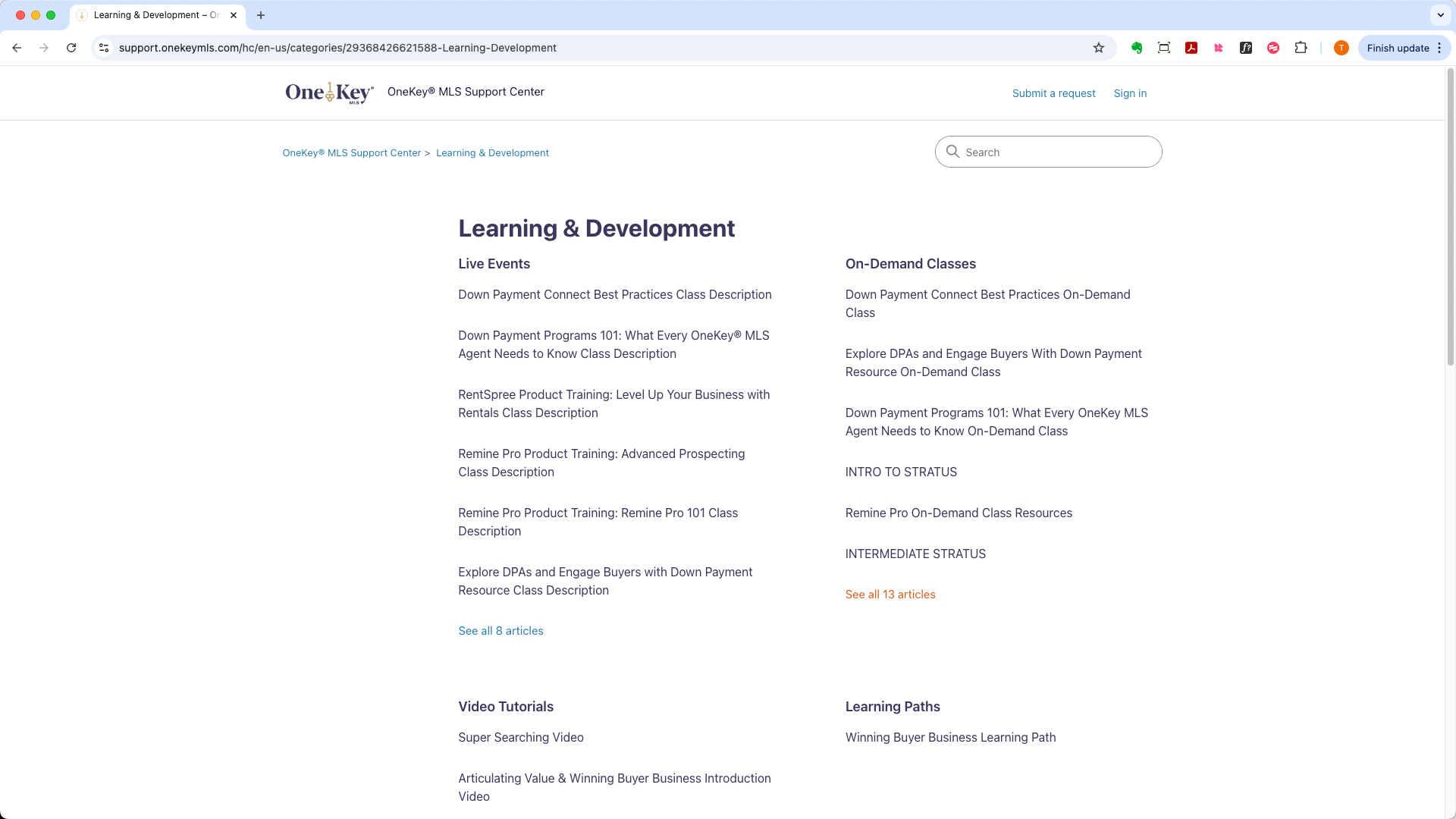 Learning & Development Solutions | OneKey® MLS