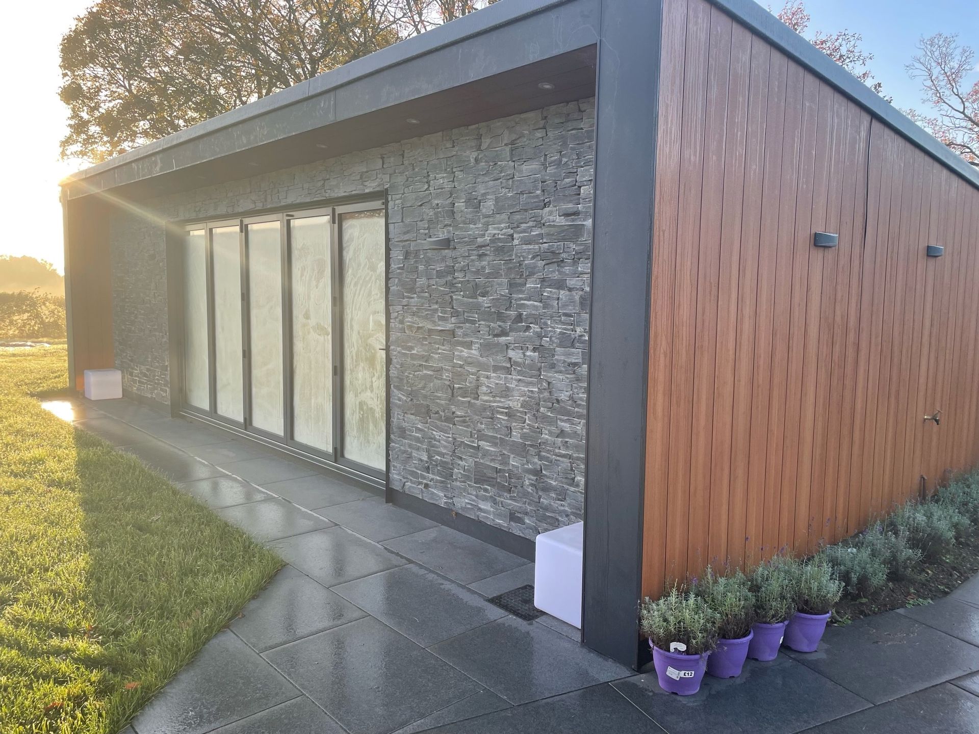 Thin Black Slate Stone Panel System