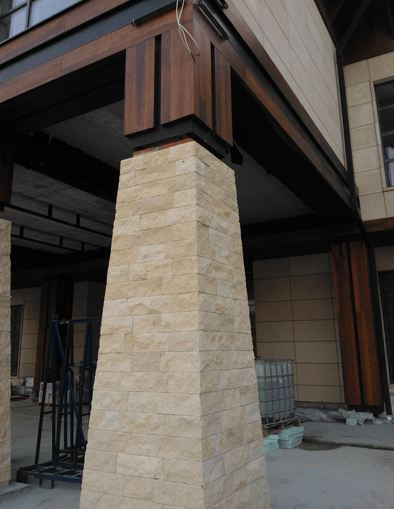 Coursed Limestone Cladding - Random | Real Stone Cladding UK