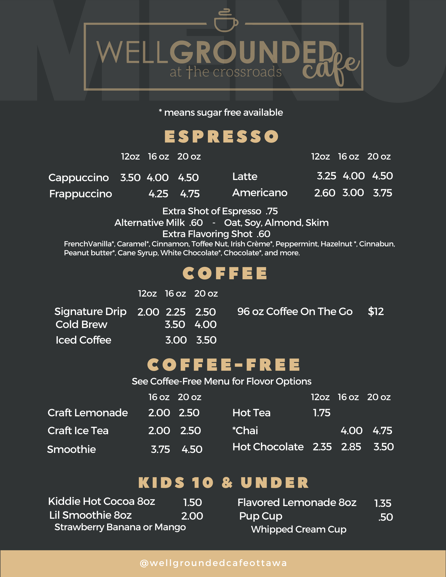 Menu Well Grounded Café Ottawa Ohio