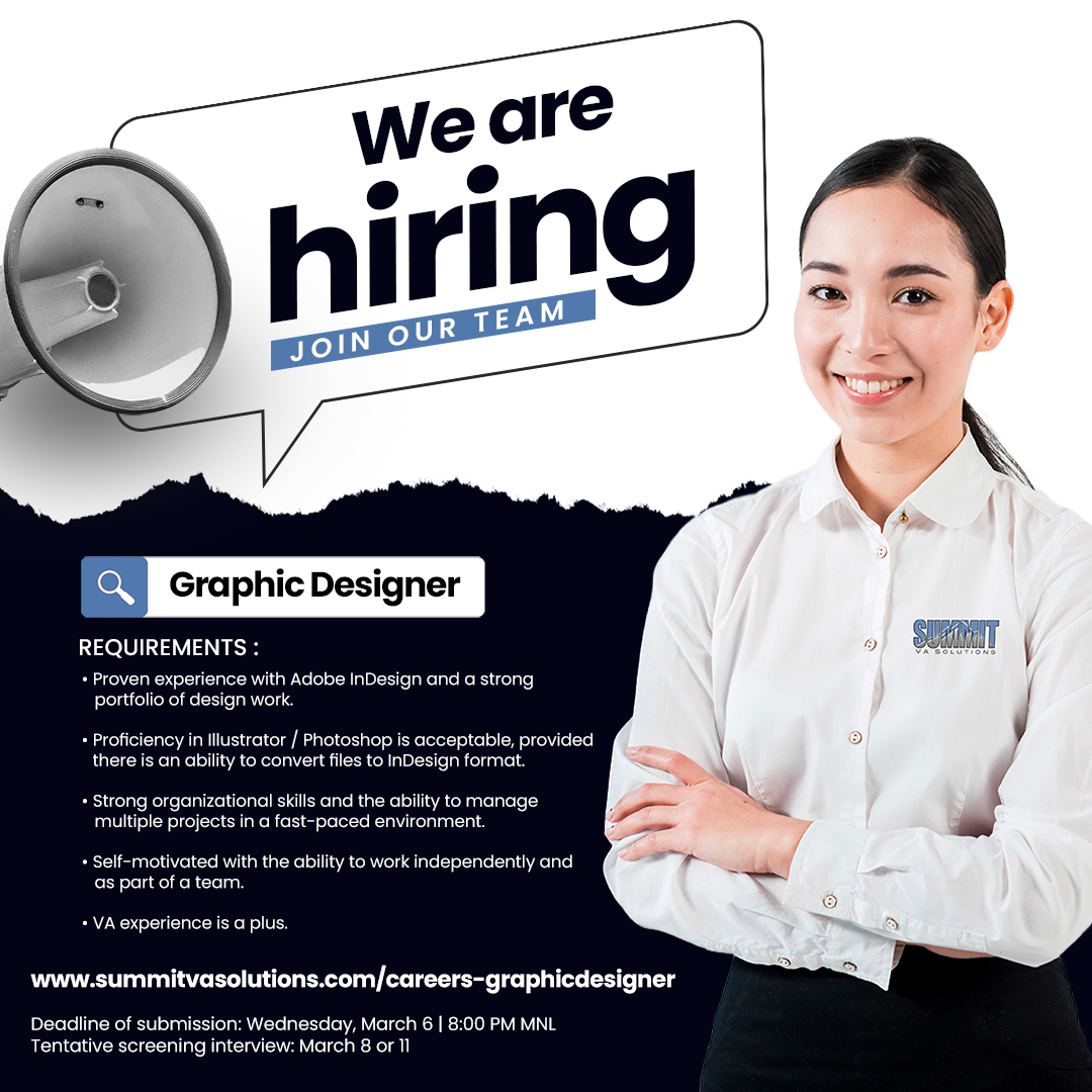 WE ARE HIRING - Graphic Designer