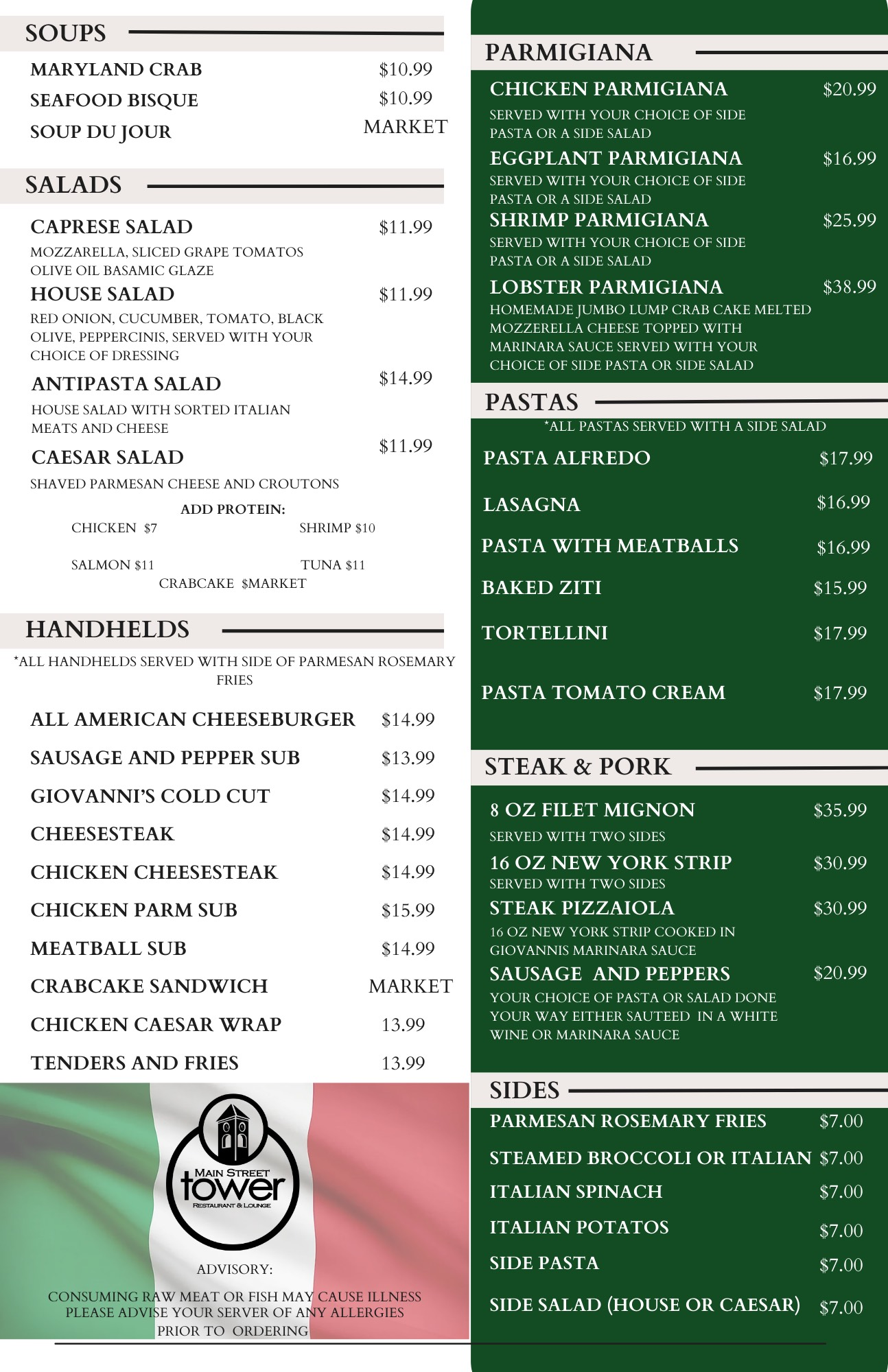 Food & Drink | Bel Air, MD | Main Street Tower Restaurant & Lounge