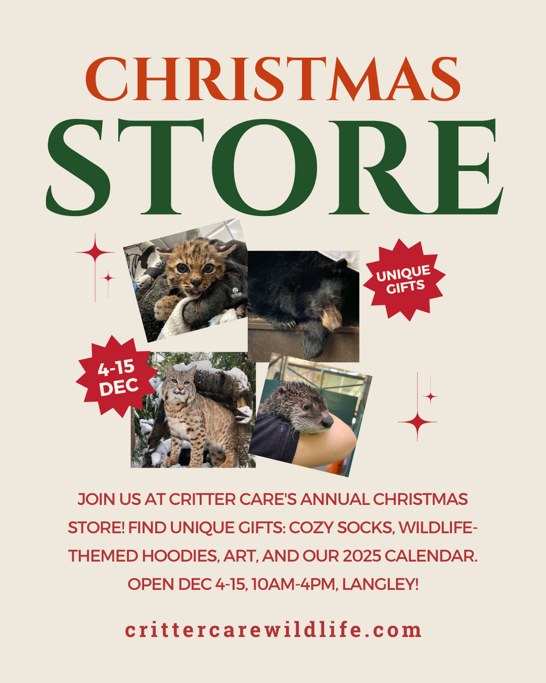 Critter Care’s Annual Christmas Store