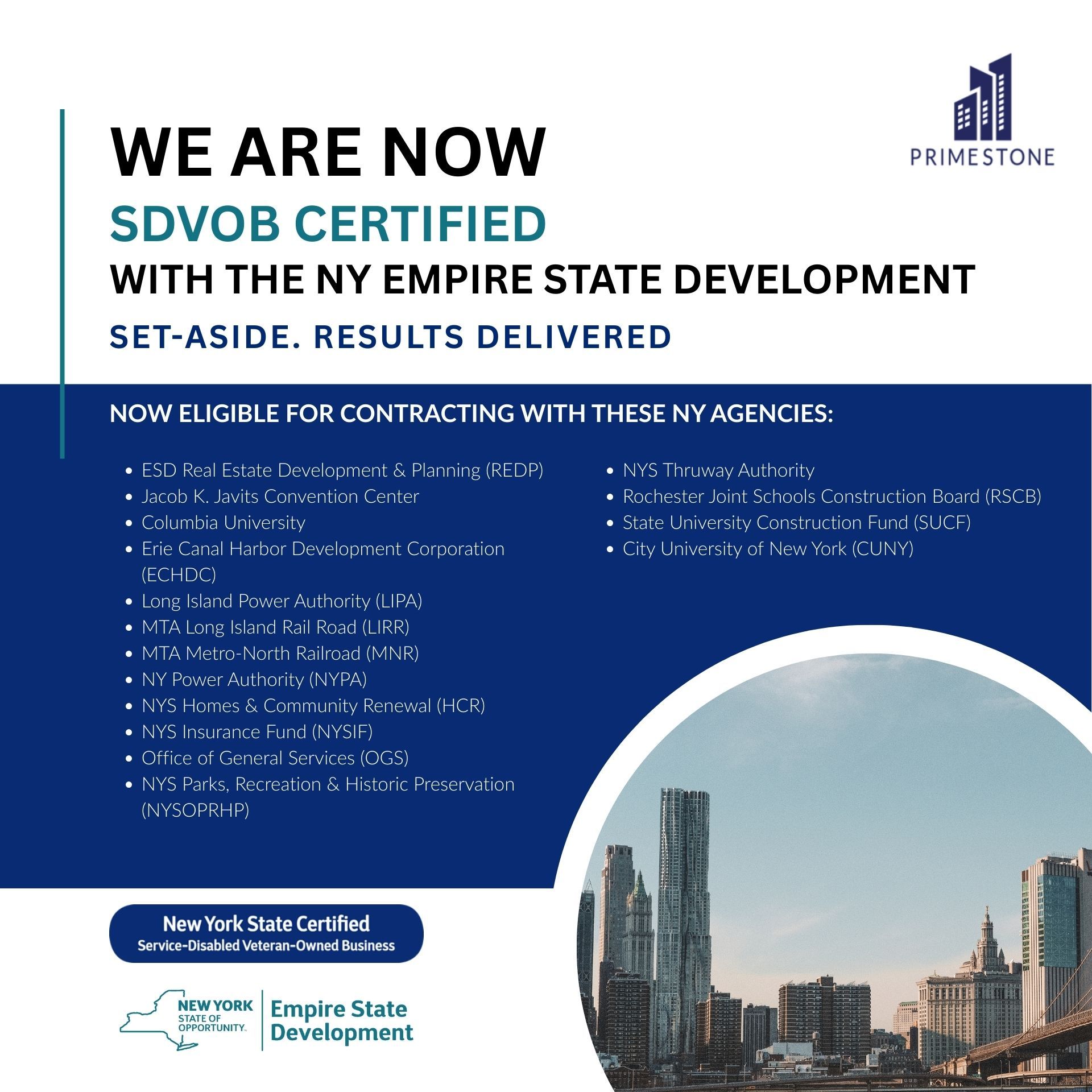 Exciting Milestone Alert-Primestone Achieves SDVOB Certification!