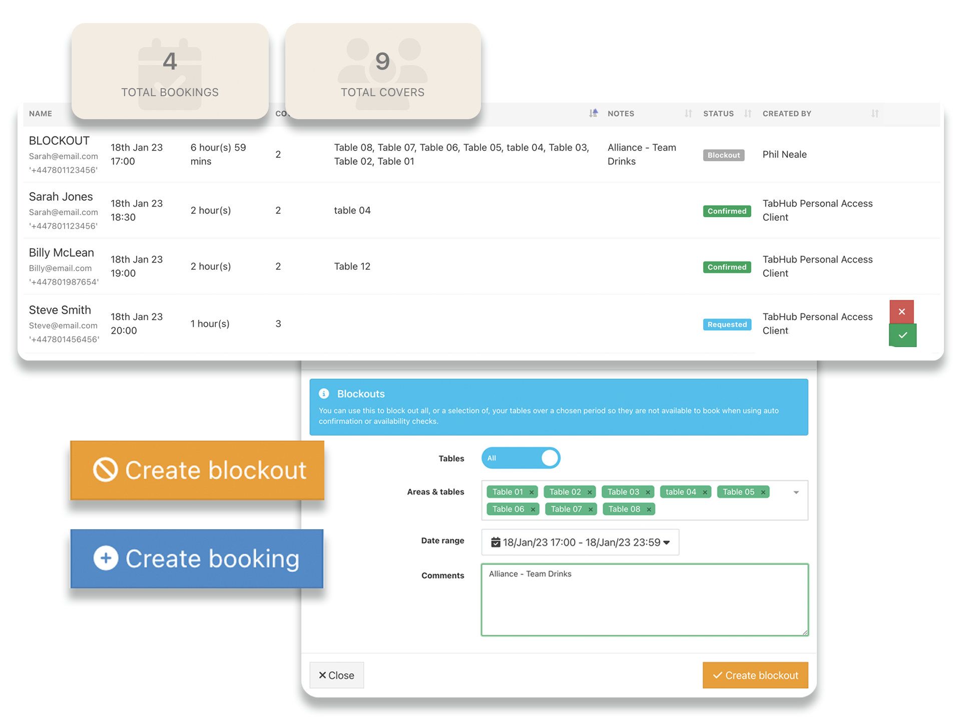 Hospitality Booking System | Tabology EPOS