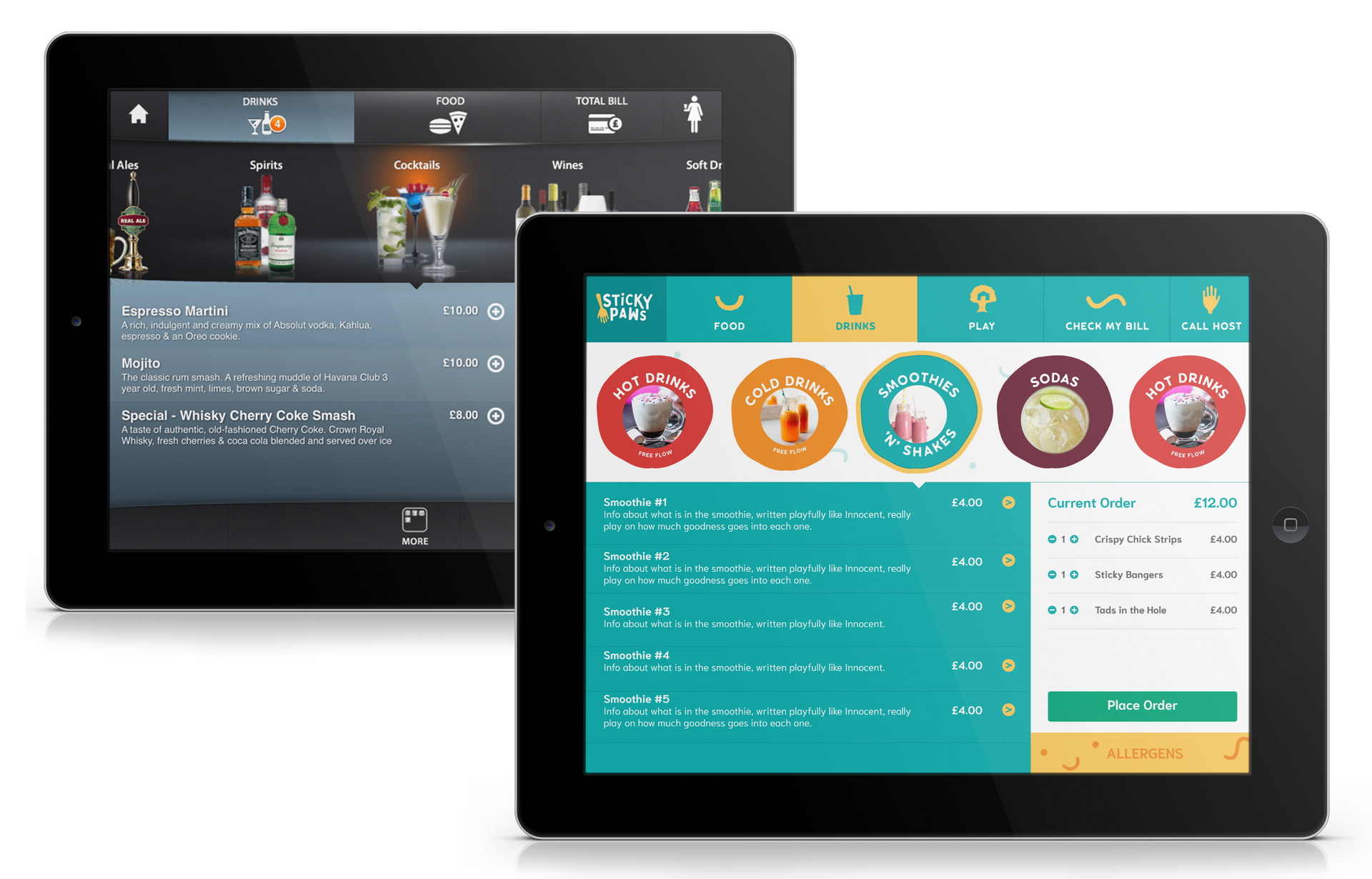 iPad Menus | Tabology EPOS