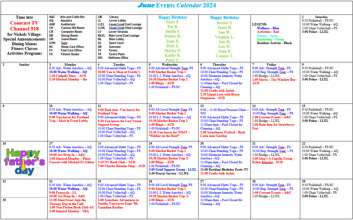 Dining & Activities | Nichols Village