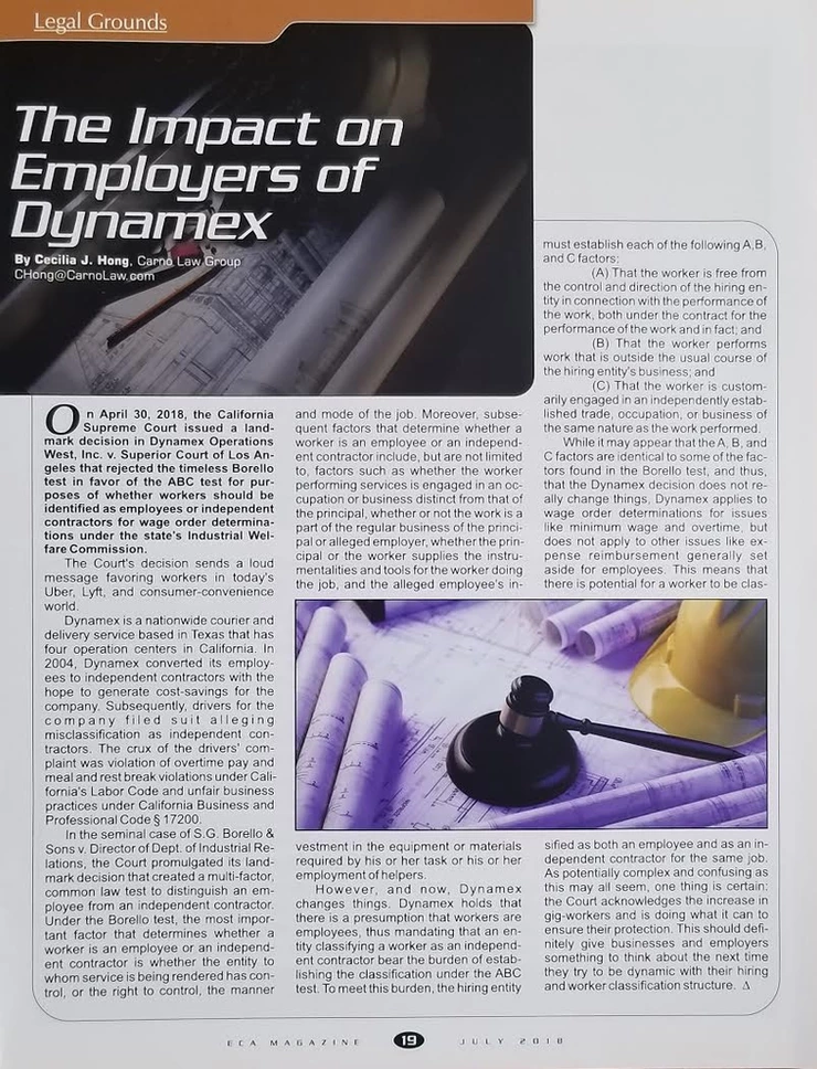 The Impact on Employers of Dynamex