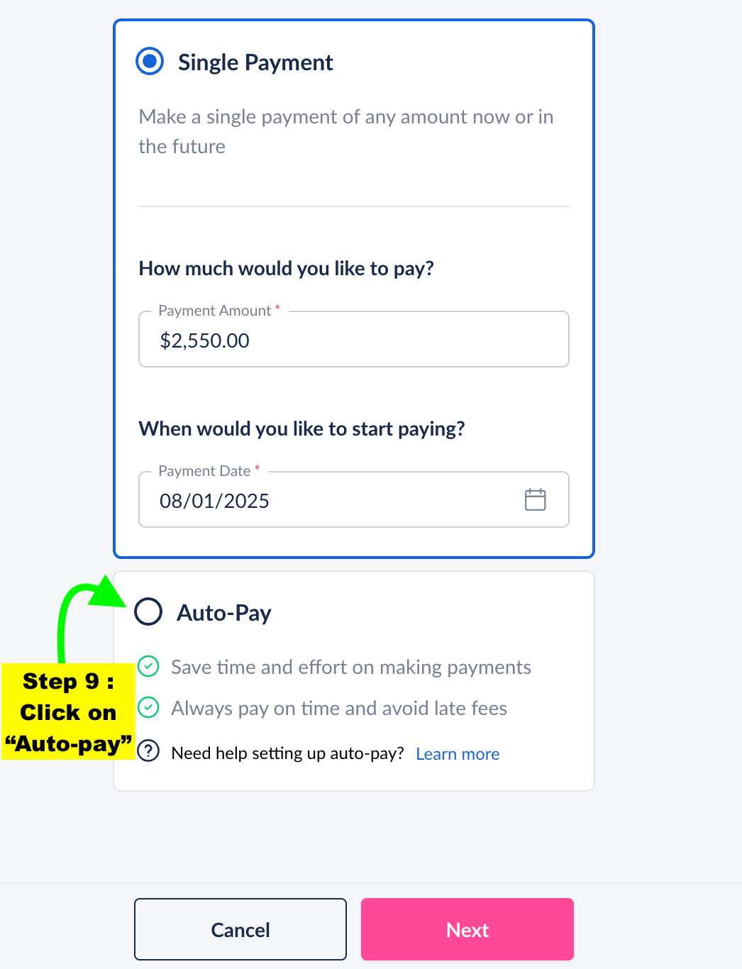 Autopay Tutorial
