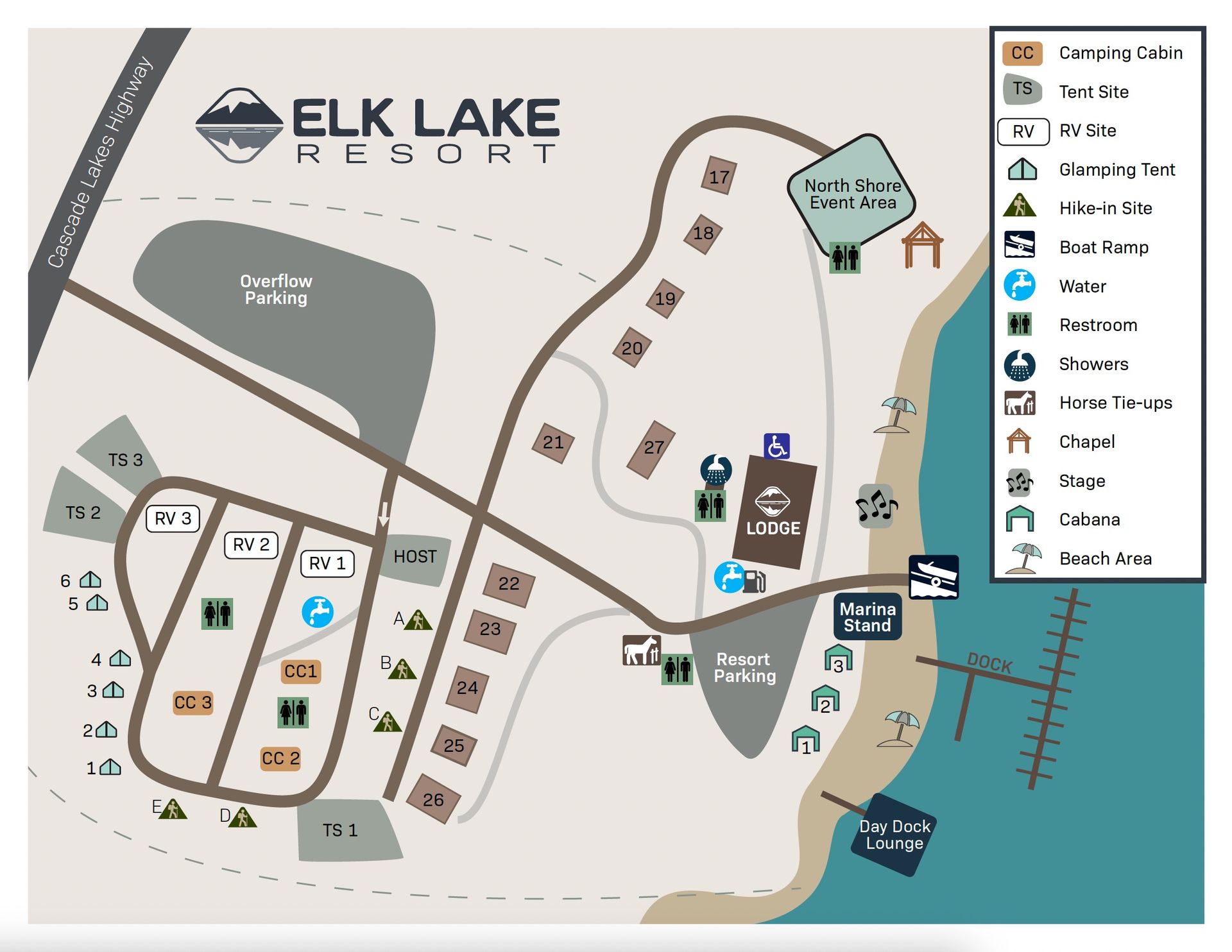 Resort Map | Elk Lake Resort | Elk Lake Bend, OR