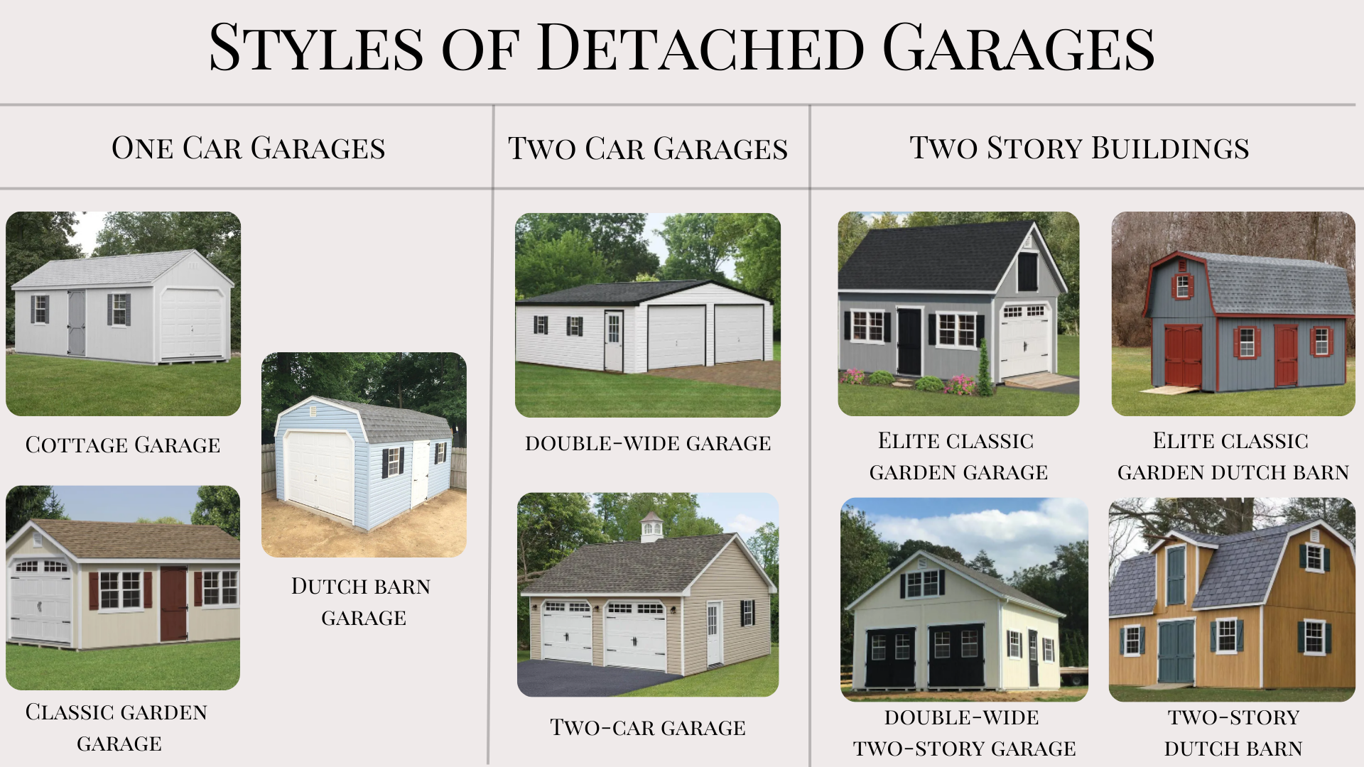 Different Styles of Detached Garages